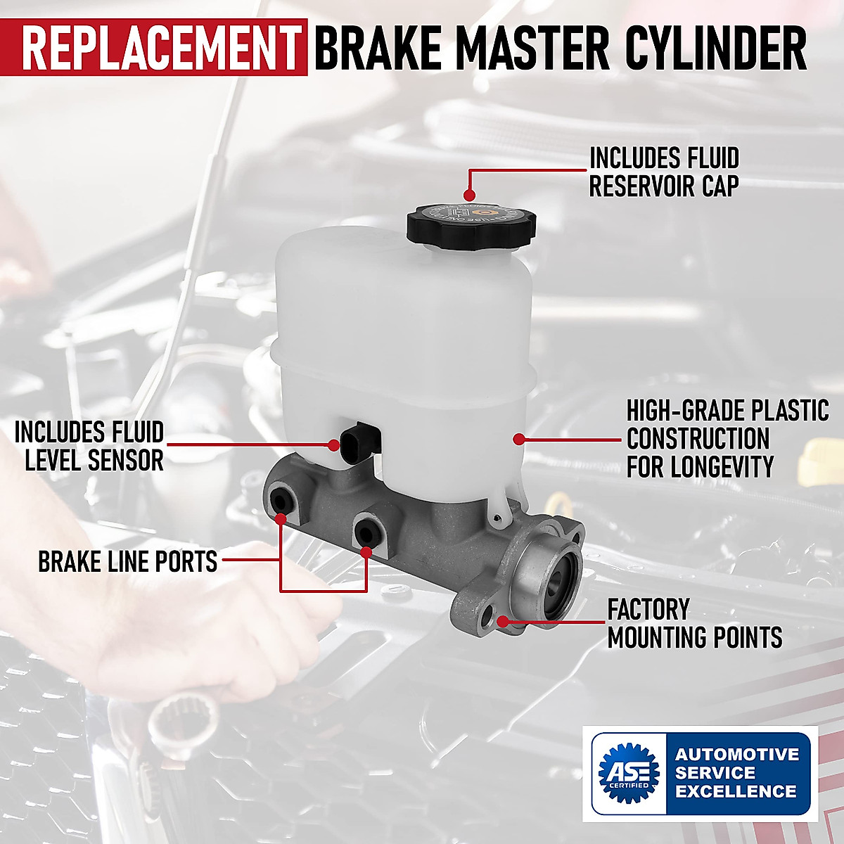 Replacement Brake Master Cylinder - Compatible with Cadillac, Chevrolet and GMC Vehicles - 1999-2002 Silverado 1500, Blazer, Yukon, Escalade, Sierra - Replaces M630031, 18040252, 18060789, 19209249