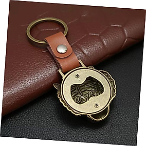 RORPOIR Keychain Tiger Head Corkscrew Zinc Alloy Man Pendant Flat Gifts