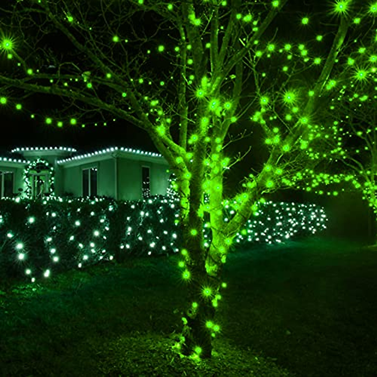 Uptotop Christmas 100 Count String Light, 20FT Plug in Waterproof String Light Decorations for St. Patrick's Day Party Carnival Supplies, Outdoor Yard Garden Decor (Green)