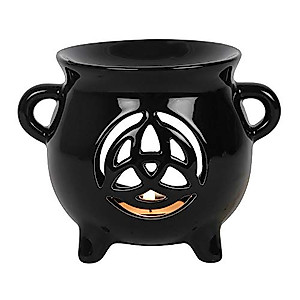 Pacific Giftware Celtic Triquetra Cauldron Tealight Candle Ceramic Oil Burner 4” Tall