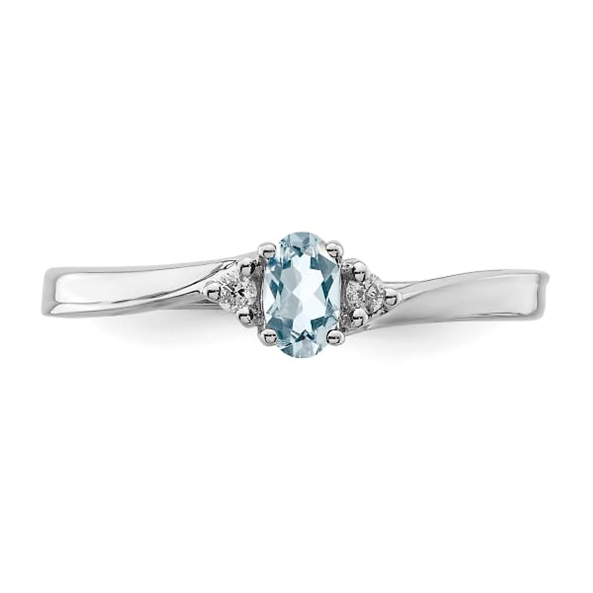 IceCarats 925 Sterling Silver Blue Aquamarine Diamond Ring Gemstone Band March Birthstone Jewelry Size 7.00