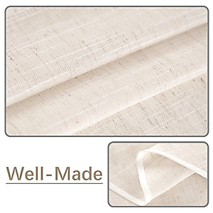 Karseteli Natural Linen Rectangle Tablecloth, Slubby Textured Fall Lightweight Table Cloth 60 x 84 Inch, Water Resistant Stain Resistant Farmhouse Burlap Table Cover for Kitchen Dining Room