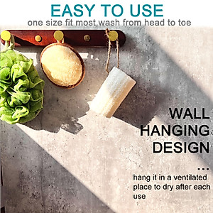 6 pcs/Set 4"×4" Natural Exfoliating Face Pad Loofah Sponge Facial Brush - Shower Scrubber - Body Bath Spa for Men & Women, Renewable Resource (Front 100% Loofah + Back 100% Pile Fabrics) Pack of 6