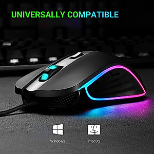 ABKONCORE AM6 AM8 Gaming Mouse 4Dpi Levels (800, 1600, 2400, 3200) I Programmable Buttons I Wired Ergonomic USB Mouse (M30)