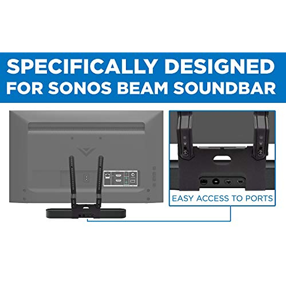 Mount-It! Sound Bar TV Mounting Shelf Compatible with Sonos Beam Speaker | Soundbar Mount Bracket Kit for Televisions with 200mm - 600mm VESA Mounting Pattern
