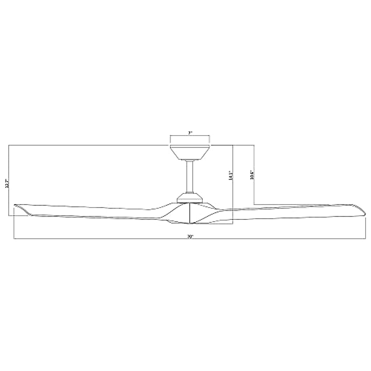 Modern Forms Torque Indoor and Outdoor 3-Blade 70in Smart Ceiling Fan in Soft Brass Matte Black with Remote Control Compatible with Alexa and iOS or Android App