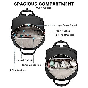 LOVEVOOK Laptop Backpack for Women Men, 15.6 Inch Computer Backpack Purse with USB Port, Fashion Anti-Theft Travel Backpacks, Waterproof Casual Daypack for Work Bag Back Pack, Black