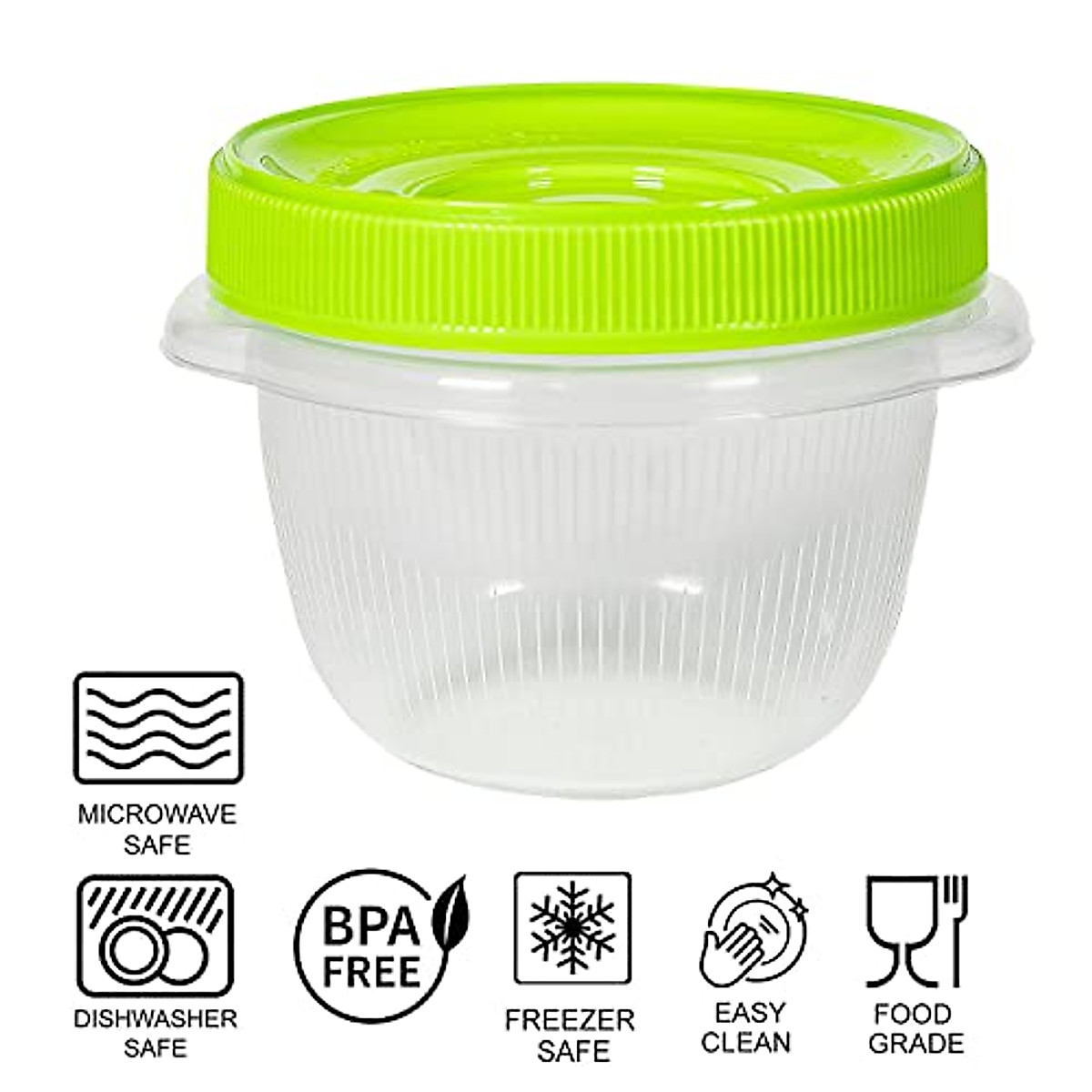 ARNO Twist Top Food Deli Containers Screw And Seal 8.5 OZ Set of 3 BPA Free