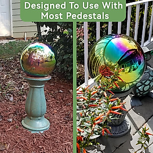 Lily's Home Gazing Globe Mirror Ball in Rainbow Stainless Steel - 10 Inch