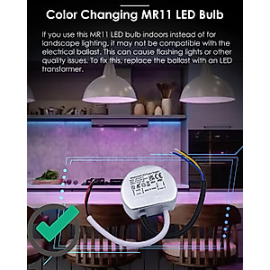 Noobibaba MR11 LED Bulb Color Changing GU4 LED Bulb MR 11 LED Landscape Light Bulbs 3W 12V Bi-Pin Base Warm White RGB Colors (2 Bulbs and a Remote)