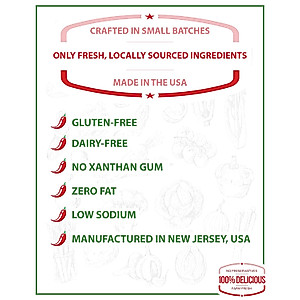 Jersey Girl Sizzlin' No Sodium/Salt Free Hot Sauce - Made with Scorpion & Ghost Pepper 5oz (Spicy) All Natural Ingredients