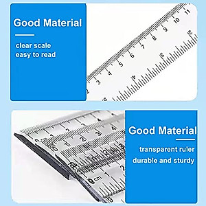 Gutyble 50Pack 12Inch Clear Plastic Ruler, for School,Office and Home