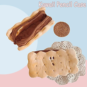 ACEIOT Cute Pencil Case for Kids, Cookies Pencil Bag, Large Capacity Pencil Pouch, Aesthetic Pencil Case Pouch, Preppy Pencil Case for School Students, Stationery Storage Bag