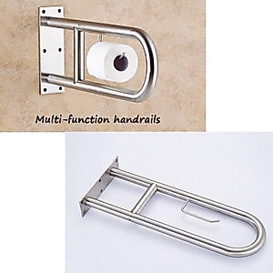 HongLianRiven Bath Handle Towel Rail Bathroom Grab Bar, Toilet Armrest, Wall-Mounted Straight Hair Towel Rack, Shower Safety Handle Bathtub, Toilet, Kitchen