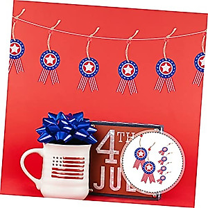 Hanging Wall Decor Outdoor Decor 6pcs Independence Day Pendant Medal at Home Wooden Front Door Decor