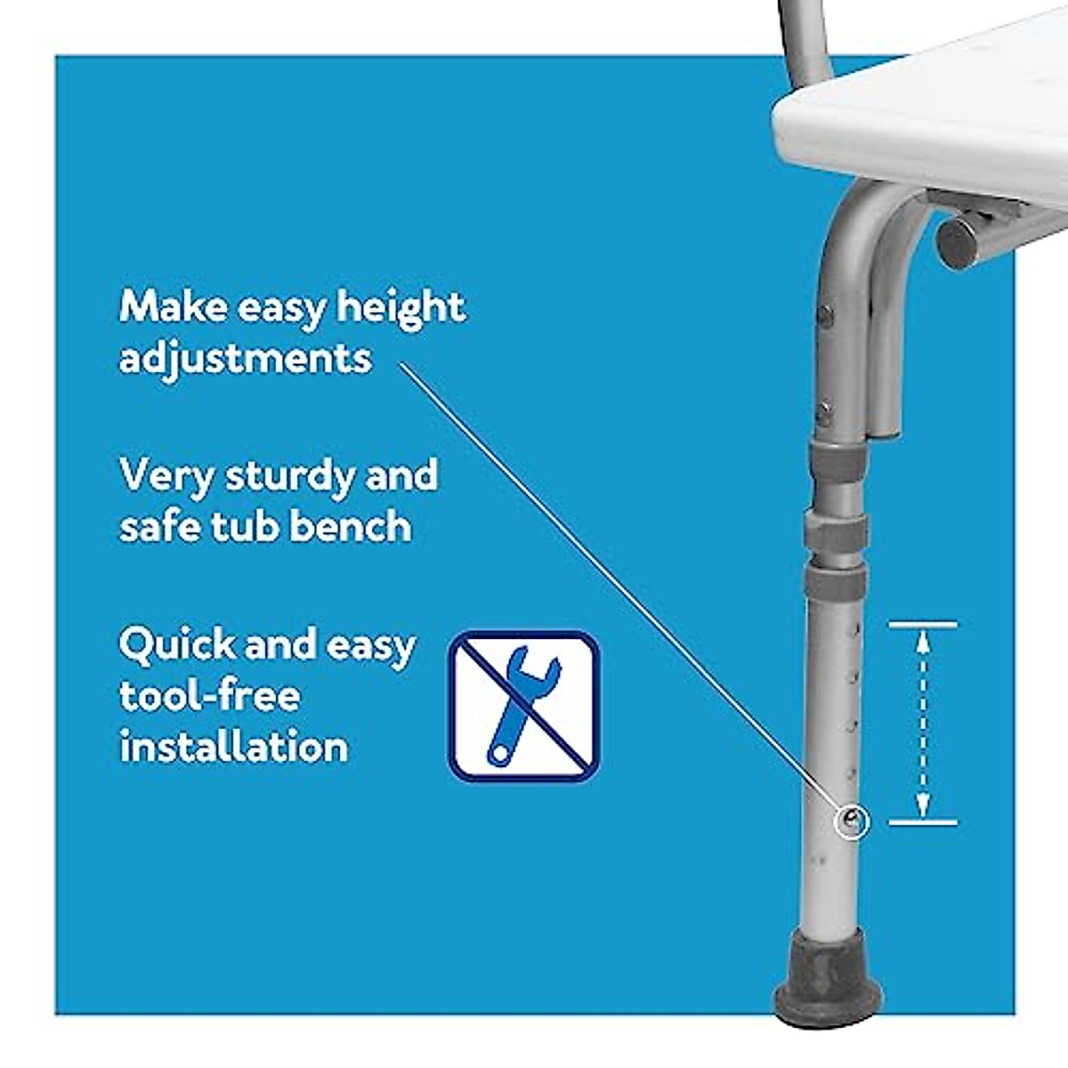 Carex Bathtub Transfer Bench - Shower Bench and Bath Bench with Height Adjustable Legs - Convertible to Right or Left Hand Entry, Shower Chair For Bathtub, Bathtub Chair