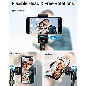 NEXBOOM Phone Tripod - 66" [Stable & Portable] Phone Tripod Stand with Remote, Travel Tripod Compatible with iPhone 14 Pro Max 13 12,Samsung S22/ Camera/GoPro/Video Recording