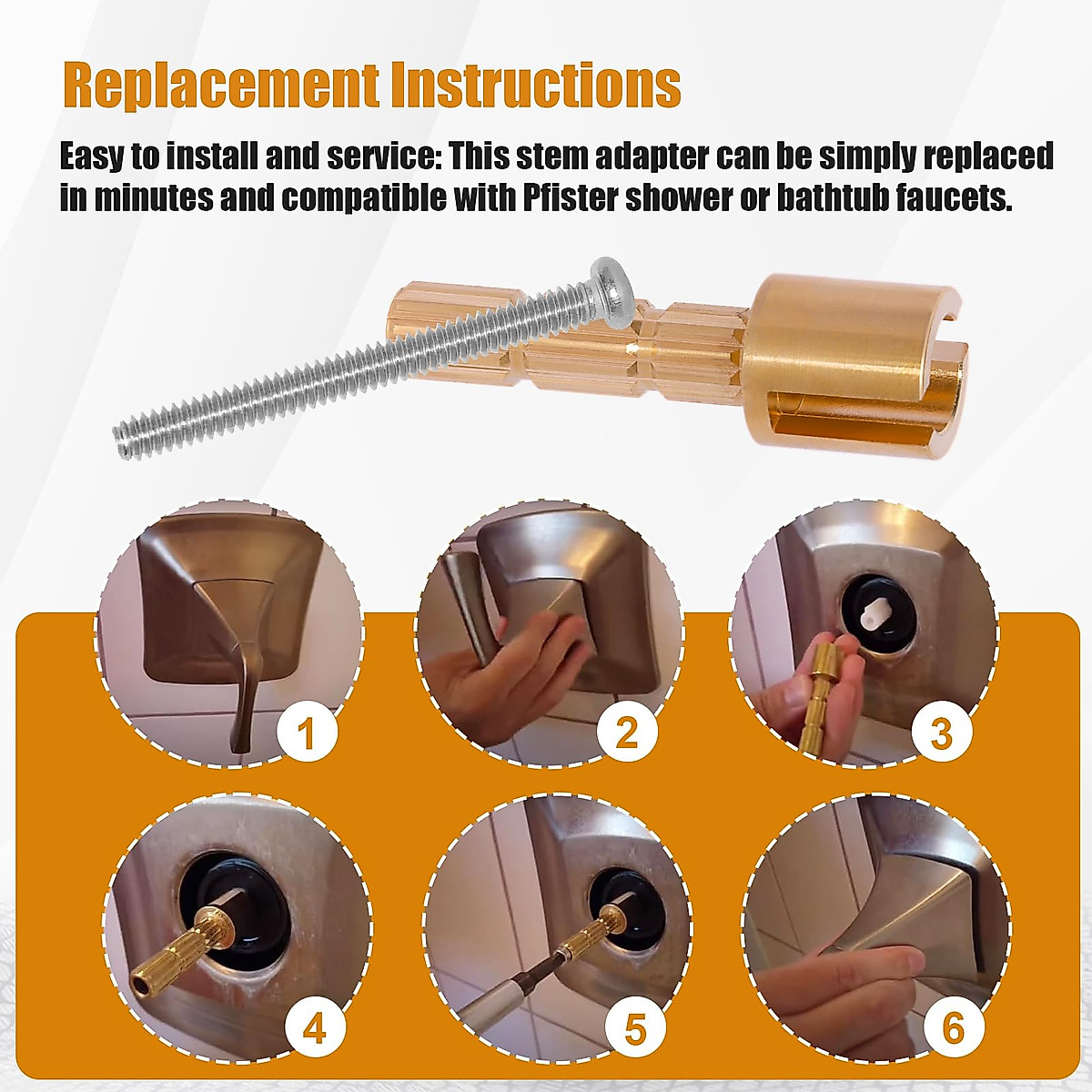 970-0770 Stem Adapter Compatible with Pfister Shower valve Trim Handle Stem Extension Tub and Faucet Accessories Extender Trim Repair Kit