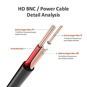 Tonton 4K 8MP 5MP 4-Pack 100 Feet 30 Meters Pre-Made All-in-One BNC Cables for Security Camera System,CCTV, DVR, Surveillance System, with BNC Connectors and RCA Adapters