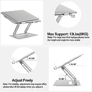 Urmust Adjustable Laptop Stand Silver+ Upgraded Version 17" Laptop Riser Silver