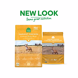 Open Farm Ancient Grains Dry Dog Food, Humanely Raised Meat Recipe with Wholesome Grains and No Artificial Flavors or Preservatives (Harvest Chicken Ancient Grain, 4 Pound (Pack of 1))