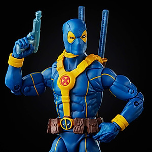 Marvel Hasbro Legends Series Deadpool Collection 6-inch Deadpool Action Figure Toy Premium Design and 4 Accessories, Blue