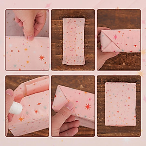 30 Sheets Star Tissue Paper, 19.68x13.78in Pink Wrapping Tissue Paper Colorful Star Pattern Decorative Gift Wrapping Paper Sheets for Christmas Wedding Birthday Party Crafts Packing