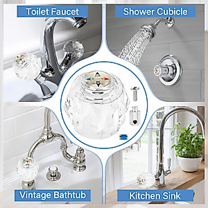 RP41661 Shower Handle Kit Replacement for Delta and Peerless Single Handle Tub Faucets, Clear Acrylic Shower Knob with Button, Screw and Connector