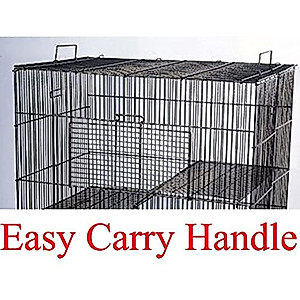 30" Large 3-Levels Easy Foldable Chew-Proof Tight Bar Spacing Ferret Chinchilla Sugar Glider Rats Mice Mouse Rodent Hamster Gerbil Hedgehog Small Animal Critter Metal Travel Carrier Cage