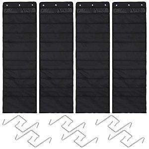 Homaisson 4 Packs Hanging Wall File Organizers with 12pcs Metal Hooks, Heavy-Duty 600D Oxford Storage Pocket Charts, Wall Hanging File Folders with 40 Pockets, Overdoor Magazine Hangers