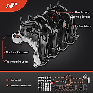 A-Premium Engine Upper Intake Manifold Assembly W/Gasket [8Cyl 4.6L] Compatible with Ford Expedition 1997-2004, E-150 2003-2006, E-150 Club Wagon, E-150 Econoline, E-250, F-150, F-250, F-150 Heritage