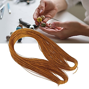 QANYEGN 5 Pack Metallic Thread, Metal Embroidery Thread Tag Wire, Embroidery Thread Set Suitable for Embroidery, Bracelet Making and Jewelry Crafts, 100 Yards per Pack(ld)