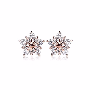Sweets Bling Snowflake Stud Earrings Big Flower Zircon Earring Women's Accessories Jewelry Gift to Girlfriend Fashion Professionals