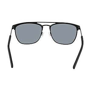 Calvin Klein Men's CK20123S Square Sunglasses, Matte Black/Solid Smoke, One Size