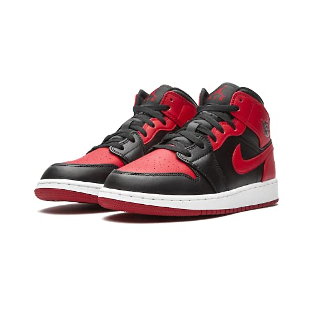 Nike mens Air Jordan 1 Mid Shoes, Black Gym Red White, 4.5 Big Kid