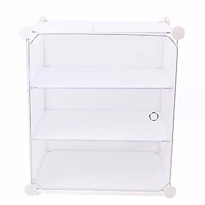 Portable Shoe Storage Organzier Tower, Dust-proof Shoe Rack Shelf Plastic Shoe Storage Cabinet with Doors, Foldable Shoe Storage Rack for Sneaker Collection Heels, Boots, Slippers (3 x 12-tier)