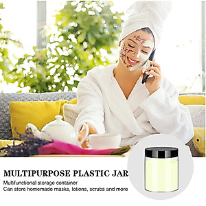 Hajoyful Plastic Jars with Lids 8OZ 36PCS,Small Cosmetic Slime Containers Clear Travel Round Jars Empty Refillable Sample Containers Leak Proof Pot with Black Lids for Lotion, Cream, Cosmetics