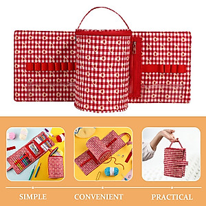 SEWACC Knitting Tools Bag Crochet Organizer Bag Yarn Storage Tote Knitting Accessories Supplies Yarn Holder with Grommets Crochet Project Case