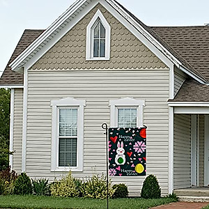 My Little Nest Seasonal Garden Flag Happy Easter Bunny Eggs Double Sided Vertical Garden Flags for Home Yard Holiday Flag Outdoor Decoration Farmhouse Banner 12"x18"