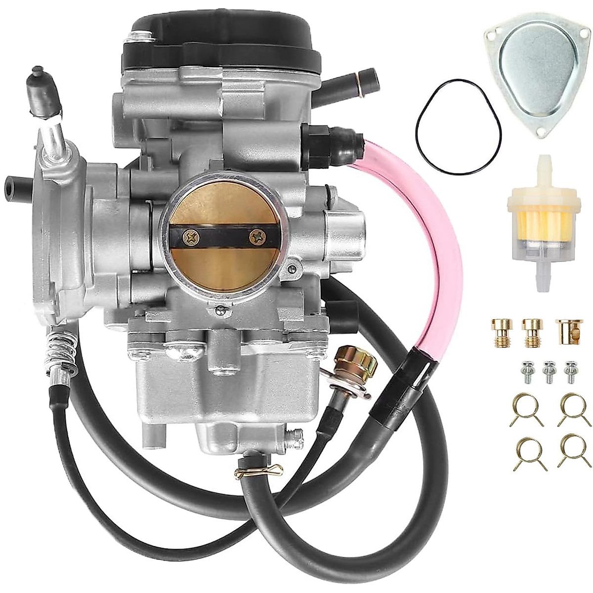 Carburetor Compatible with 2000-2006 Yamaha Big Bear 400 & Kodiak 400 YFM400, 2004-2006 Bruin 350, 2007-2012 Grizzly 350 450, 2006-2010 Wolverine 350 450 YFM 4x4 ATV Carb Replacement Parts