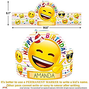 FANCY LAND Birthday Crowns for Kids Classroom 30PCS Emoji Birthday Crowns Party Supplies