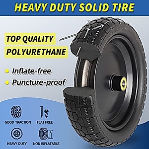 GICOOL 13-Inch Gorilla Cart Tire, Flat-free Solid Tire and Wheel Replacement, with 5/8" Axle Bore Hole, 2.2" Offset Hub for Wheelbarrow Garden Wagon Trolley Dolly Lawn Mover Go Kart