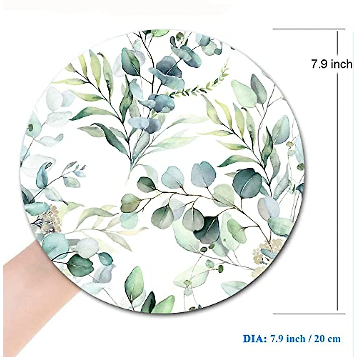 Armanza Mouse Pad, Cute Mousepad with Design, Round Grass Leaves Mouse Mat, Small Non-Slip Rubber Gaming Mouse Pads, Office Home Personalized Mouse Pad