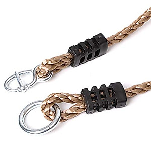 Ymeibe Set of 2 Tree Swing Nylon Ropes Indoor Outdoor Adjustable Hammock Swinging Chair Straps Hanging Kit for Adjustment or Extension - Holds to 700lbs (60 inch, Brown)