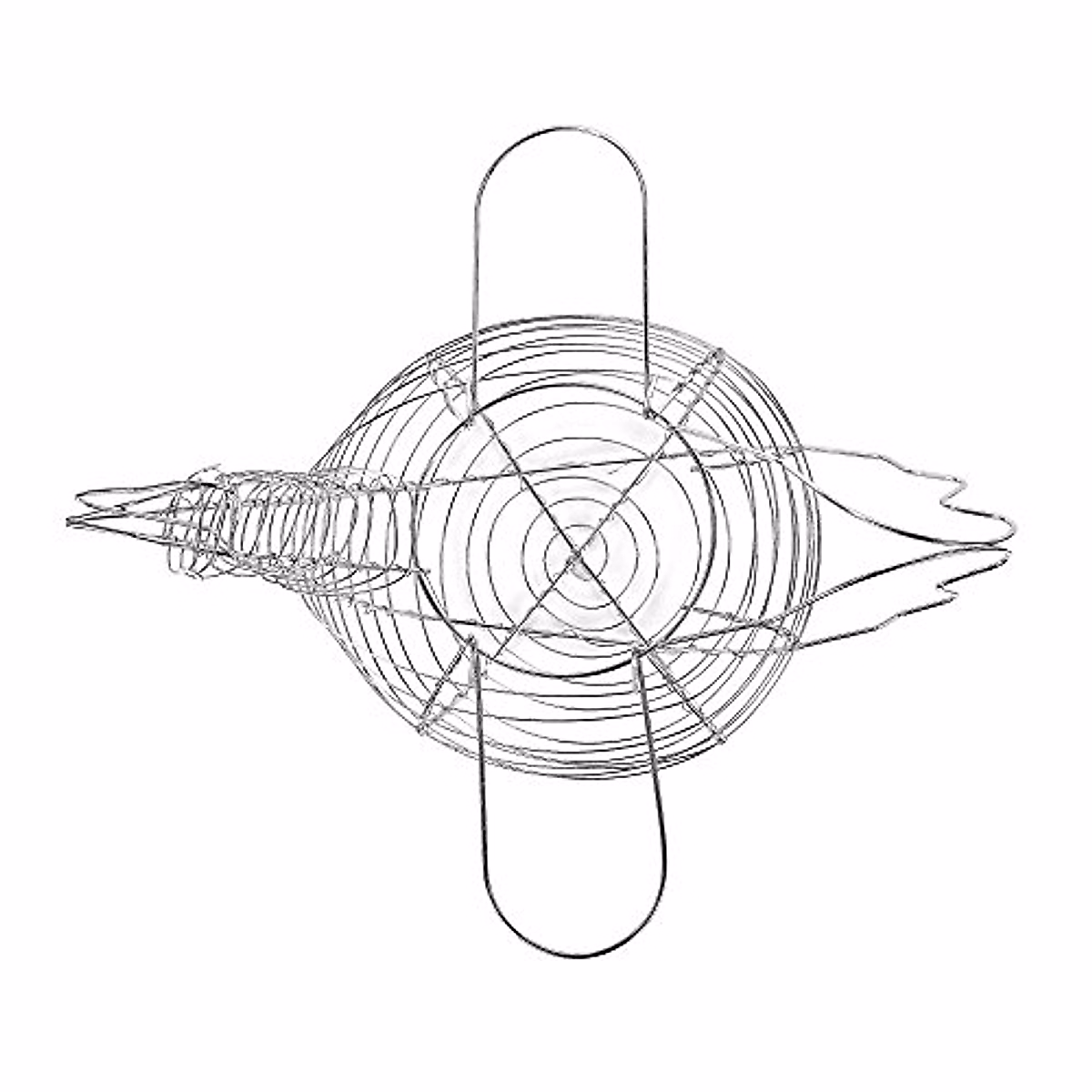 Southern Homewares Chicken Hen Shaped Egg Collection Storage Wire Basket Farmhouse Style Organization Chrome