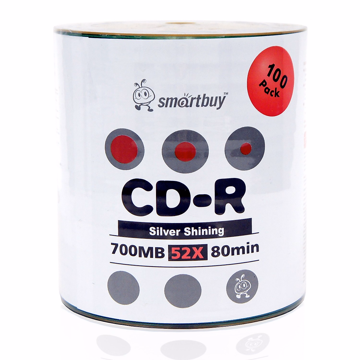 Smart Buy Shiny Silver Top CD-R 1000-Pack 700mb 52x Blank Recordable Discs, 1000 Disc, 1000pk