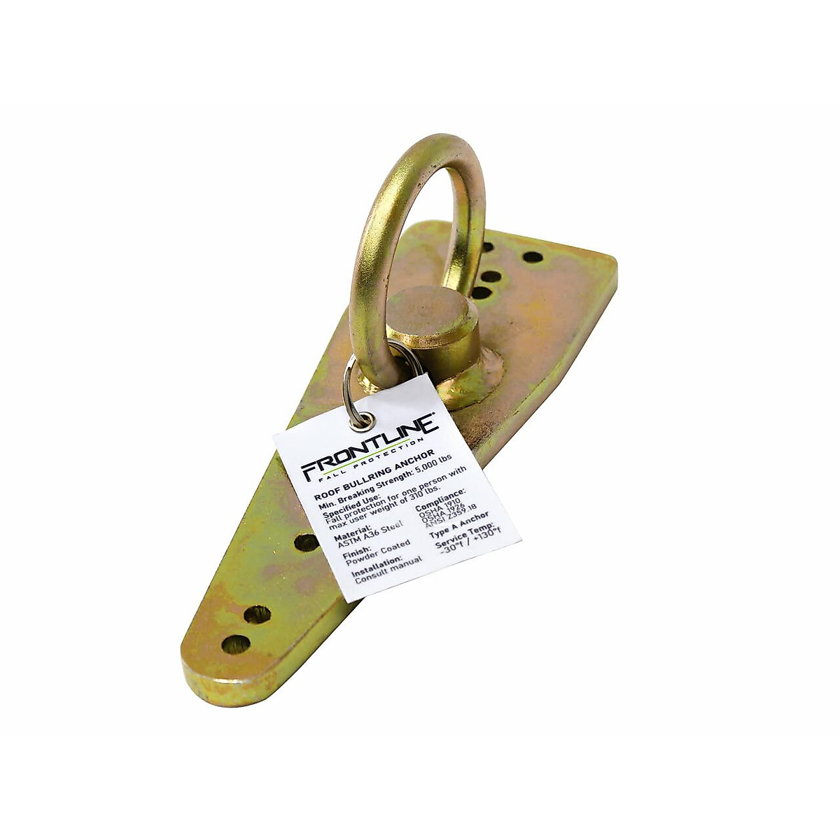 Frontline ROB01 Bull Ring Reusable Roof Anchor | Fall Arrest | Fall Restraint | Positioning Applications | Zinc Plated Steel | OSHA & ANSI Compliant (Wooden Structures)