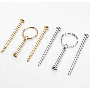 1Set 3 Tier Heavy Duty Metal Cake Stand Handle Fruit Dessert Cupcake Plate Stand Centre Handle Fitttings Round Hardware Rod Holder with Stylus(Silver)