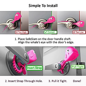 SAFELSAM Stop Door Slams – Prevent Hand Injuries – Always On Door Ready to Protect – Safe and Quiet Doors – Kids Love Design - Baby & Child Proof - Pets Too – Easy to Install – No Tools Required