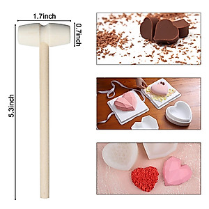 24 Pieces Mini Wooden Hammers Mallets Gavel Toy for Kids, Cute Breakable Heart Hammers for Chocolate